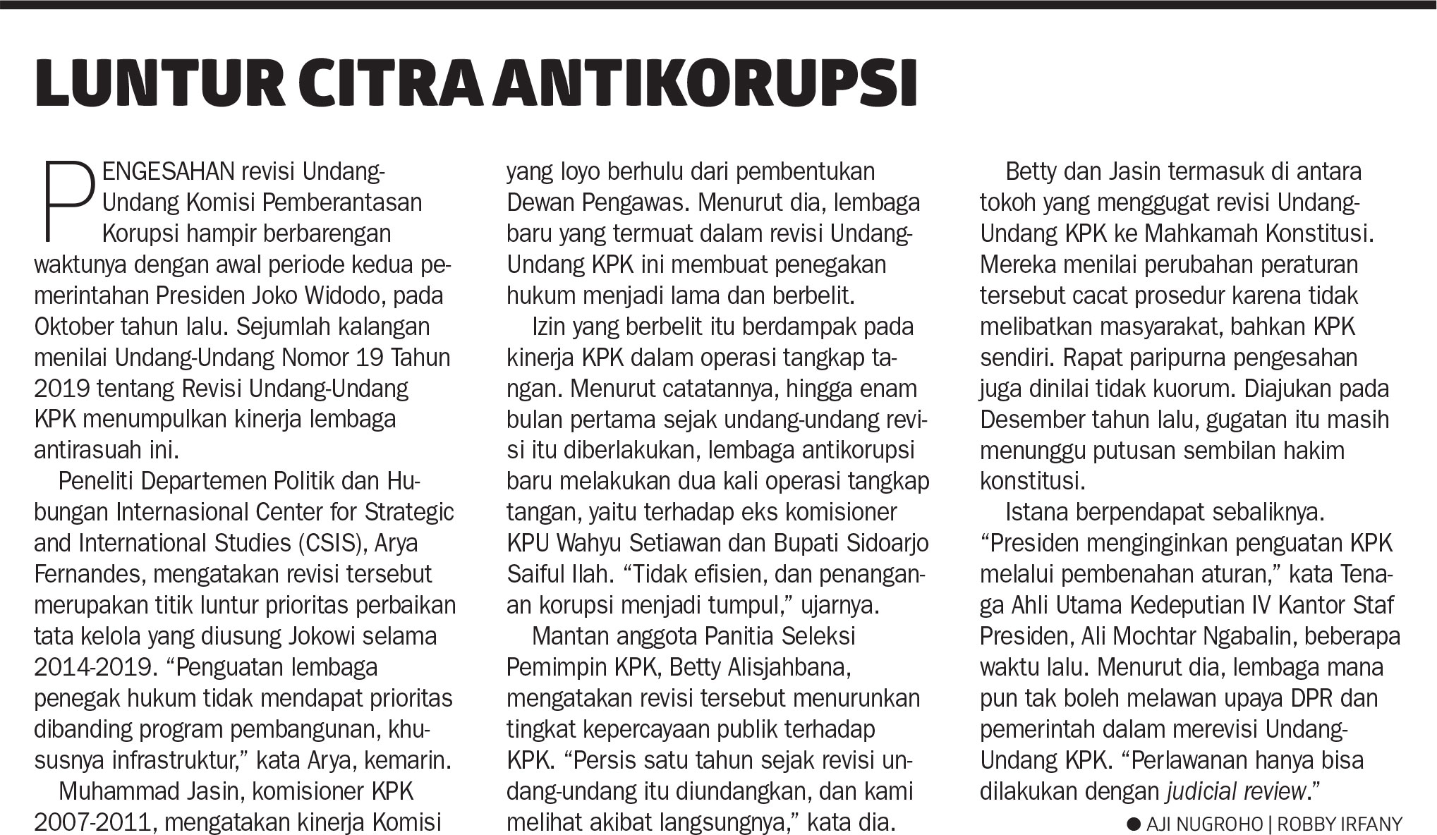 Evaluasi Setahun Periode Kedua Pemerintahan Jokowi | tempo.co